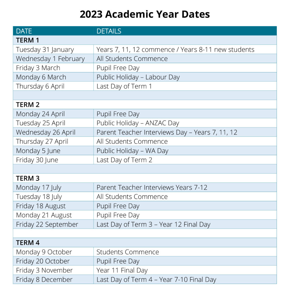 Term Dates – Emmanuel Catholic College